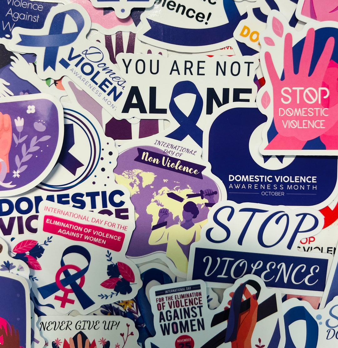 Domestic Violence Awareness Stickers, Random Sticker Packs 10/20/50 ...