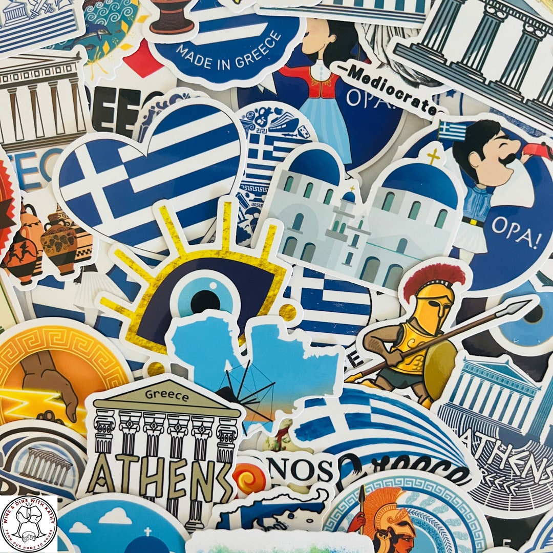 Greece Stickers, Greek Architecture Stickers, Random Sticker Packs 10 ...