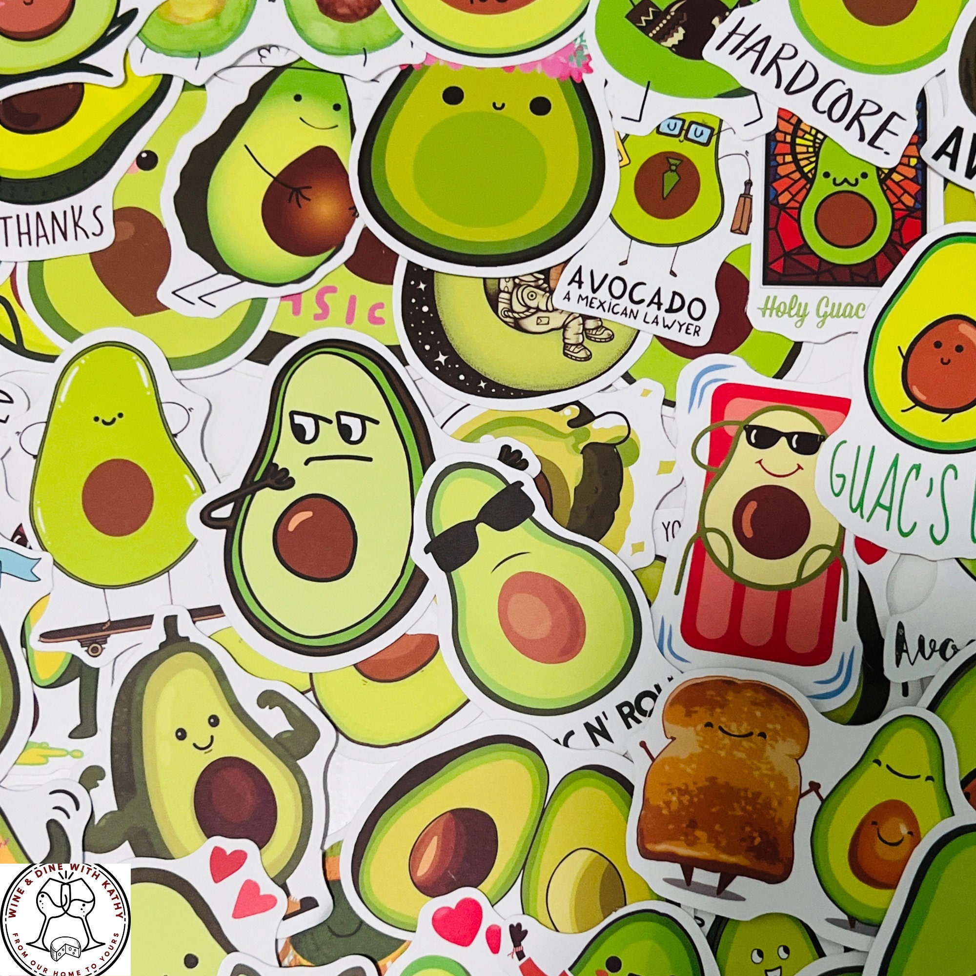 Avocado Sticker, Guac Stickers, Kawaii Avocado Random Sticker Packs 10 ...