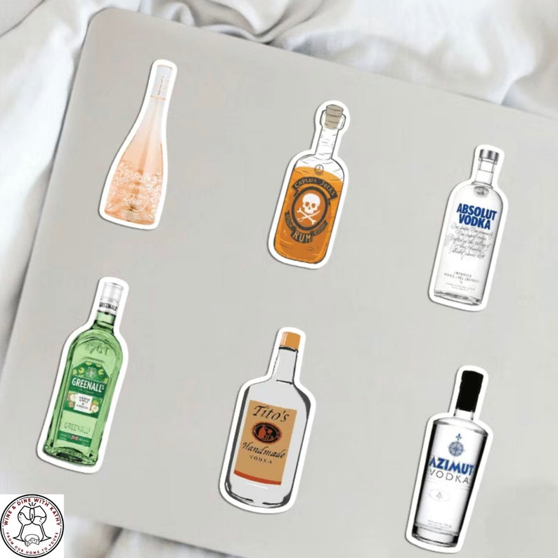 Liquor Bottle Stickers Tequila Wine Champagne Random - Etsy