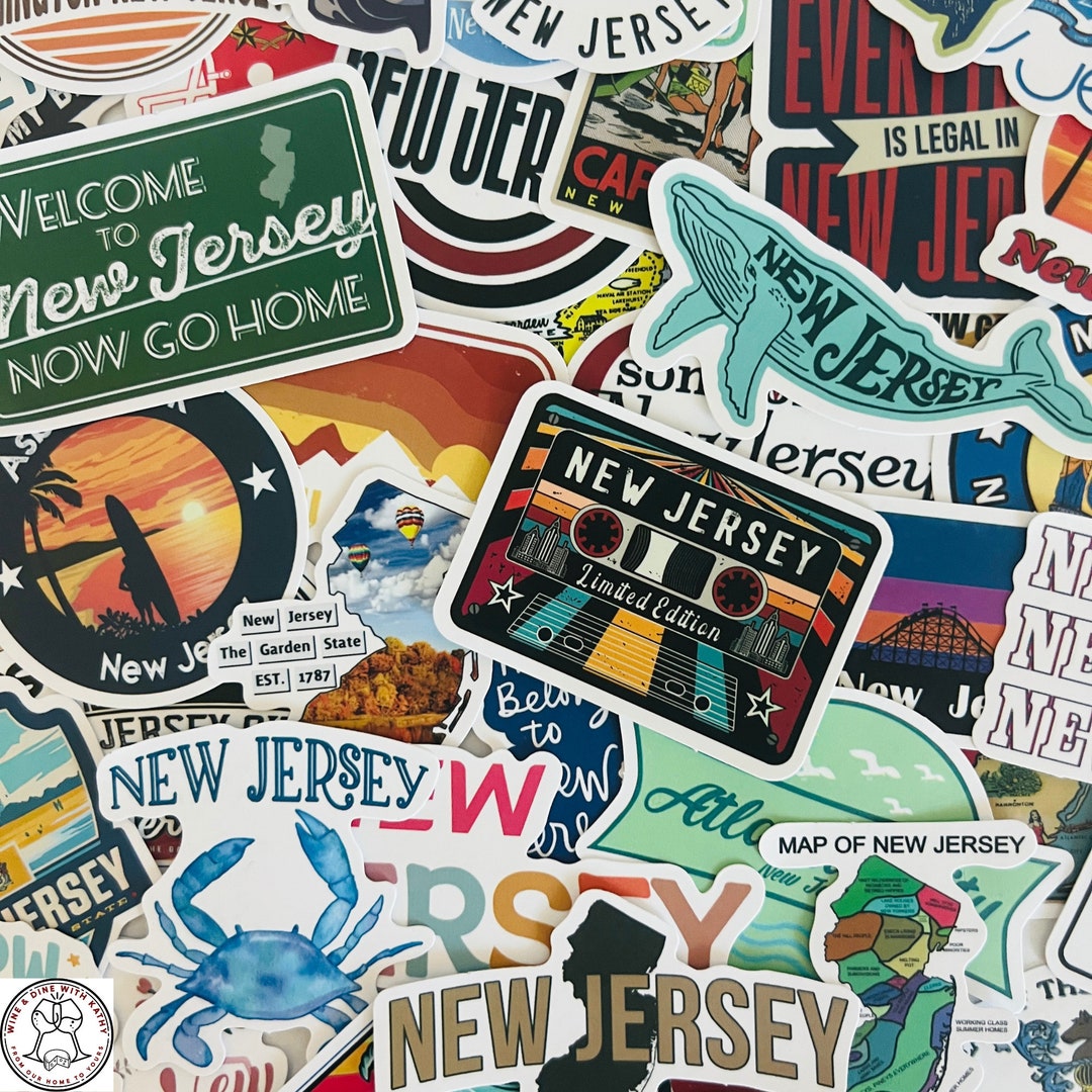 New Jersey Stickers, Jersey Stickers, Random Sticker Packs 10/20/50 ...