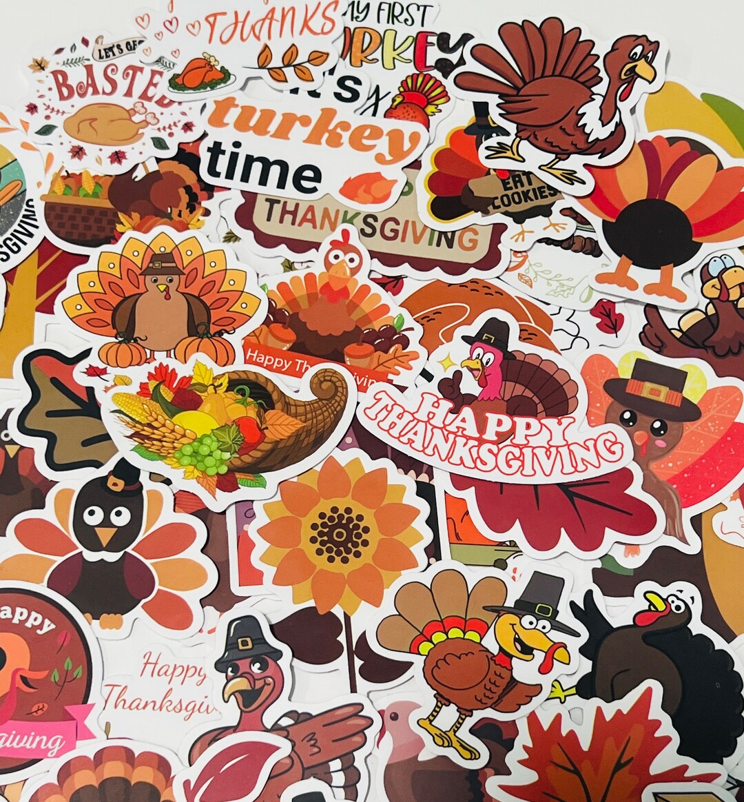 Thanksgiving Stickers, Turkey Day Stickers, Random Sticker Packs 10/20 ...