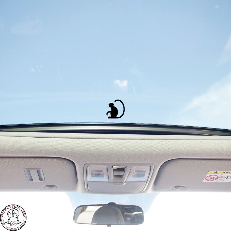 Monkey Mini Decal, Primate Mini Decal, Rearview Mirror Decal, Mini ...