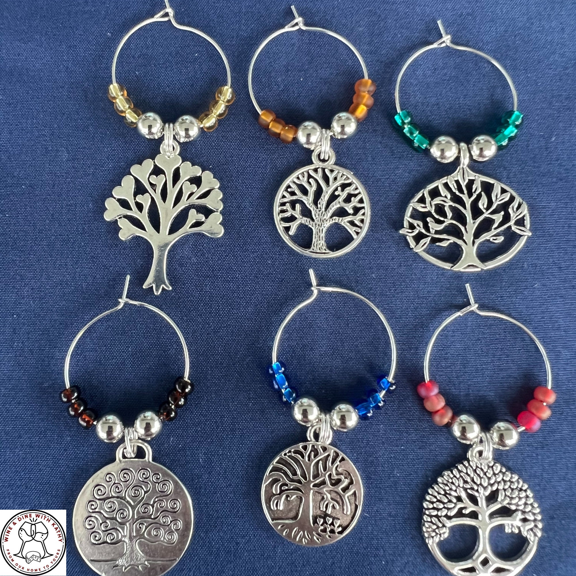 Tree of Life Wine Charm, Family Tree Charm, Viking Glass Markers, Glass ...