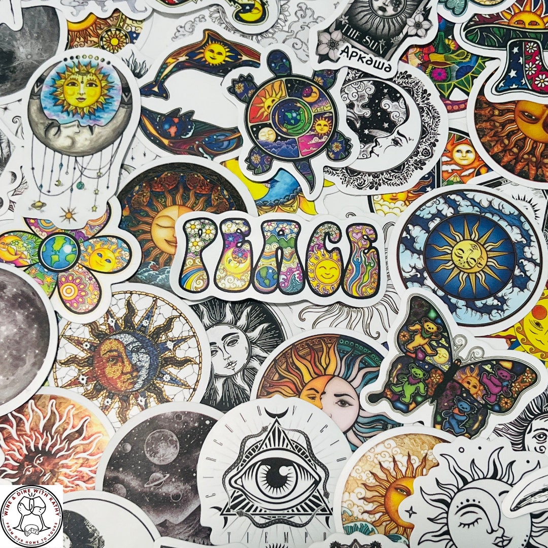 Gothic Moon Stickers, Moon Phase Stickers, Random Sticker Packs 10/20 ...