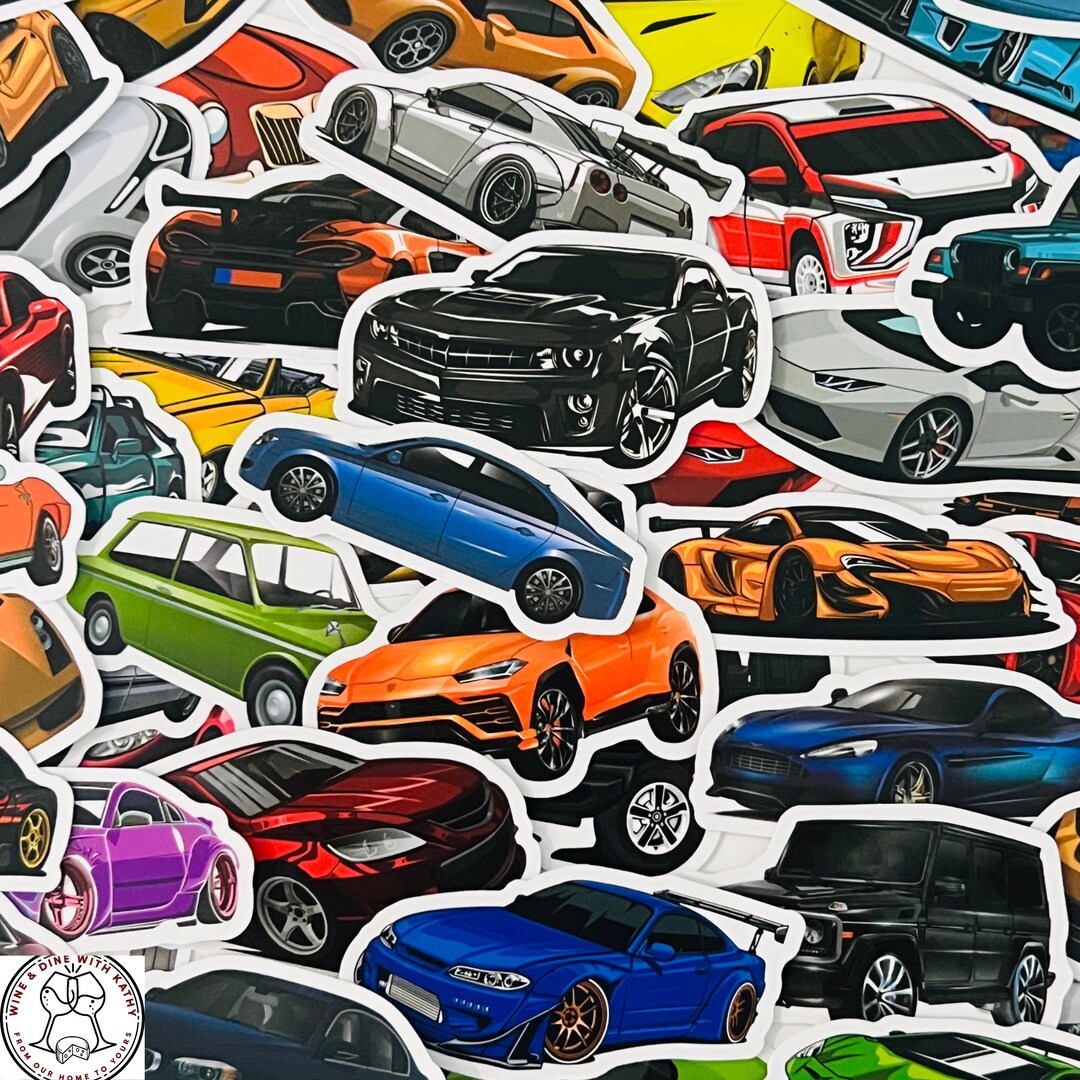Sportscar Stickers, Retro Sportscar Stickers, Random Sticker Packs 10 ...