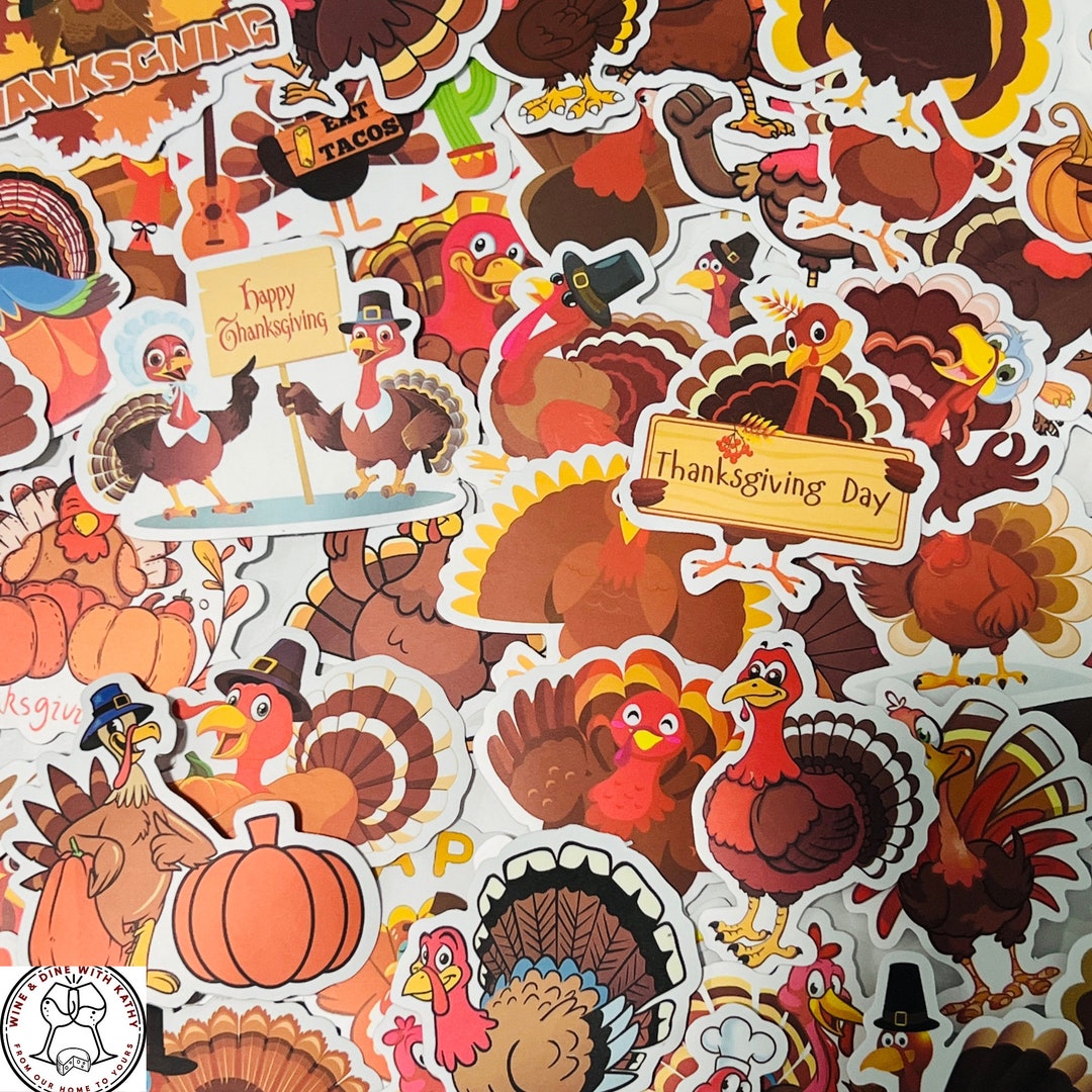Thanksgiving Stickers, Turkey Day Stickers, Random Sticker Packs 10/20 ...