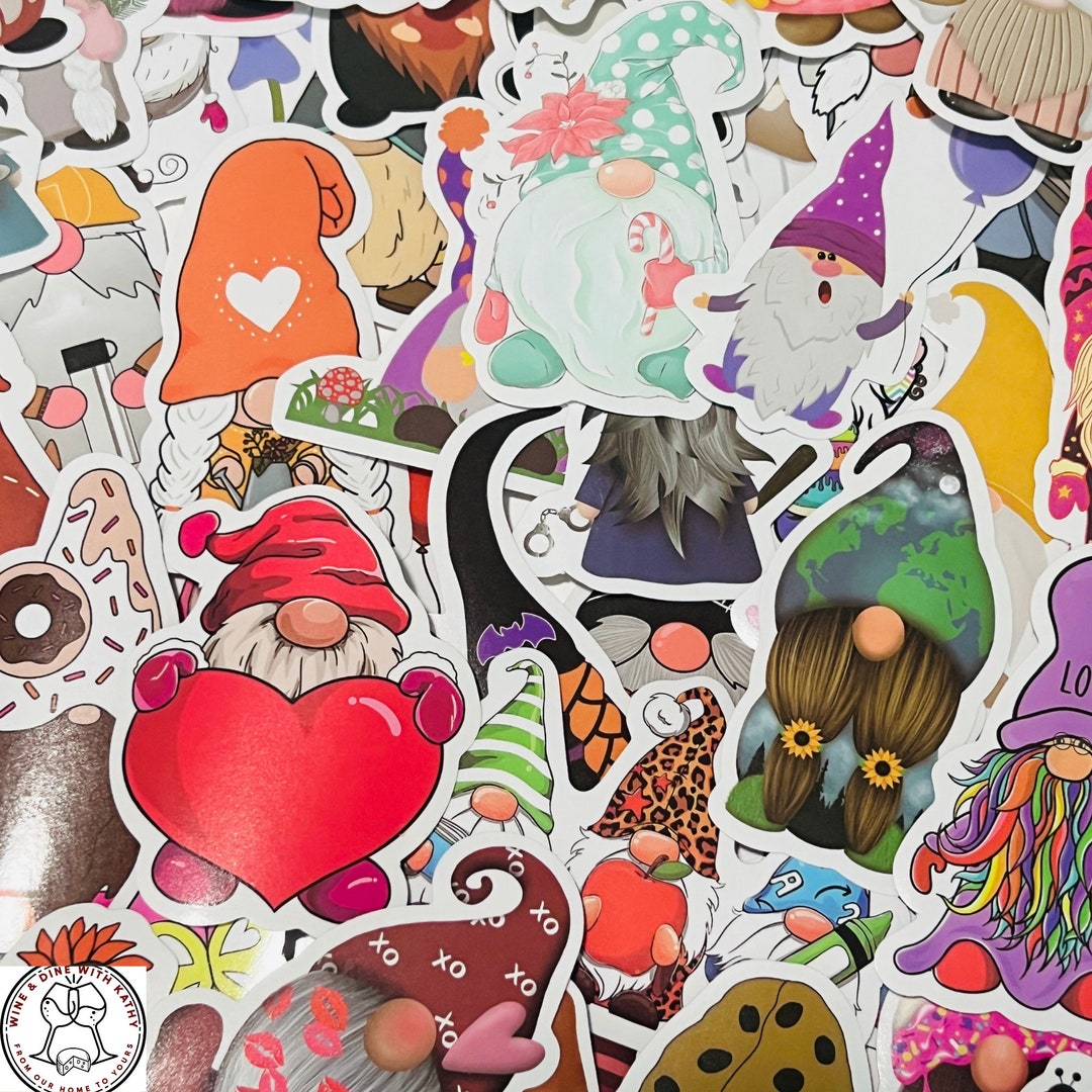 Gnome Stickers, Flower Gnomes, Happy Gnomes, Random Sticker Packs 10/20 ...