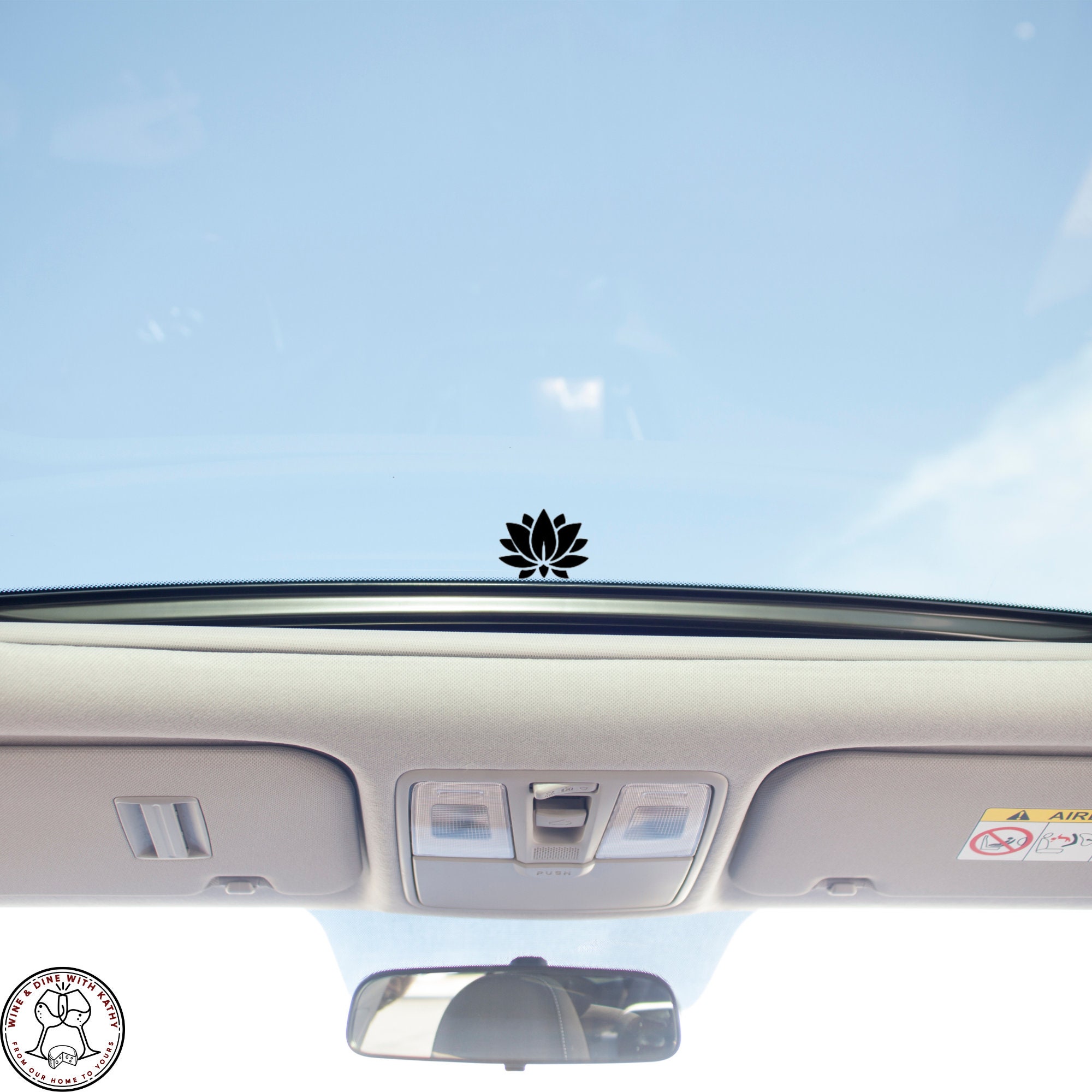 Lotus Flower Mini Decal, Lotus Decal, Rearview Mirror Decal, Mini Decal ...