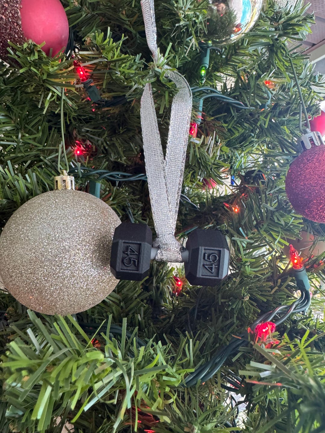 3D Printed Dumbbell Ornament – Fitness Lover's Christmas Decor – Gym ...