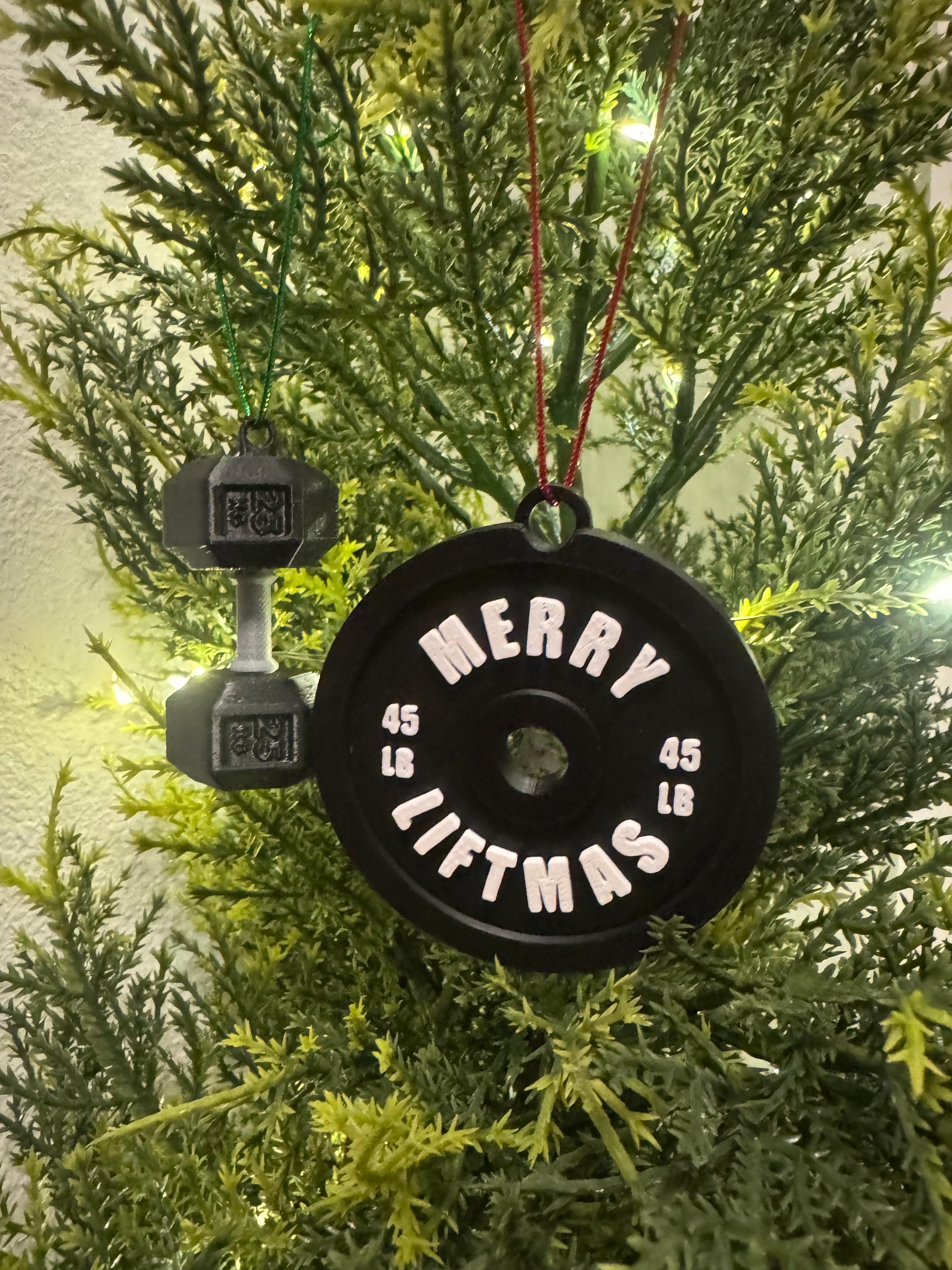 3D Printed Dumbbell Ornament – Fitness Lover's Christmas Decor – Gym ...