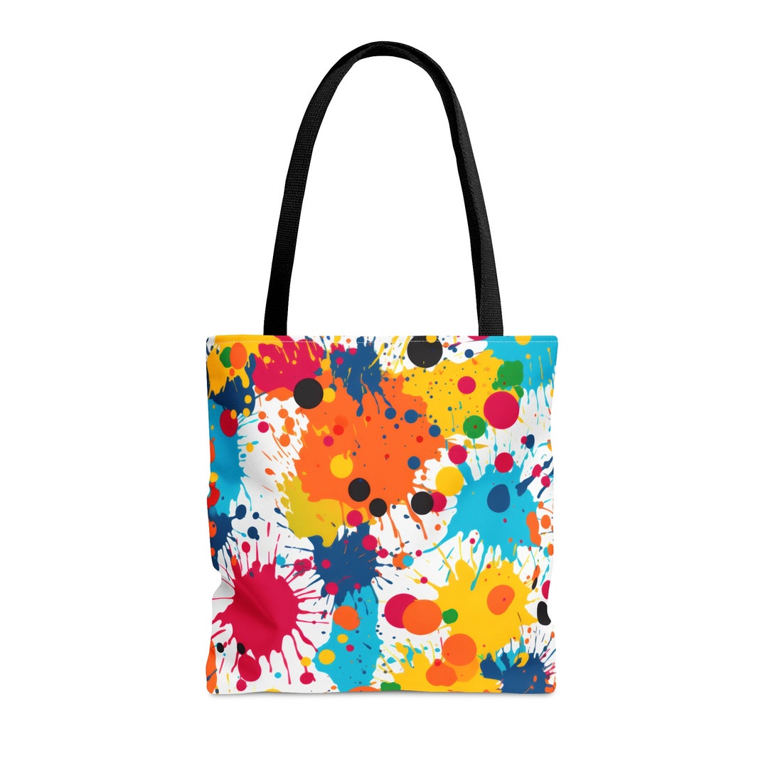 Vibrant Splat Paint Tote Bag Colorful Eco Friendly Tote Bag for Art ...