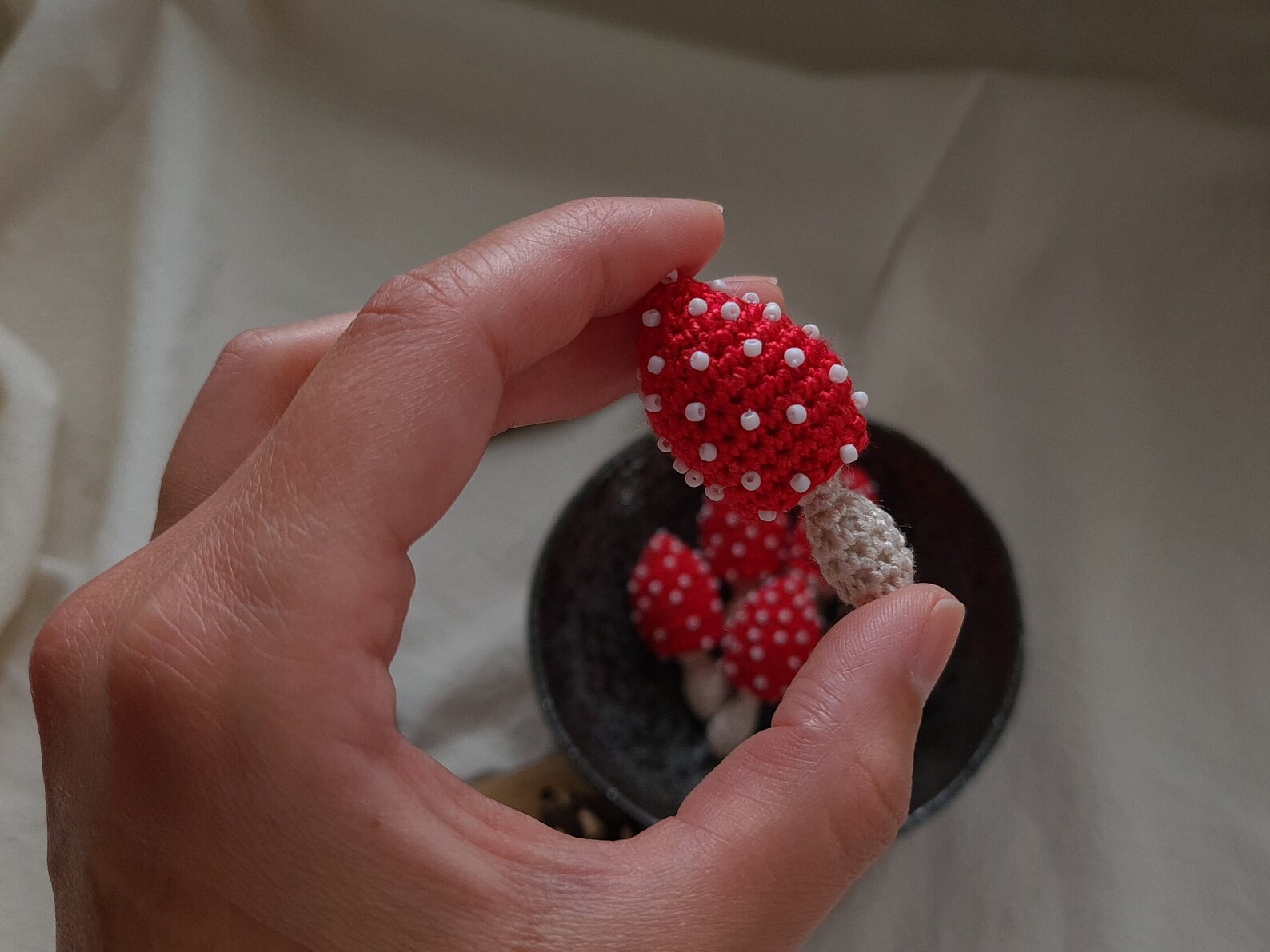 Silk Toadstool Brooch Embroidered With Glass Beads a Unique - Etsy