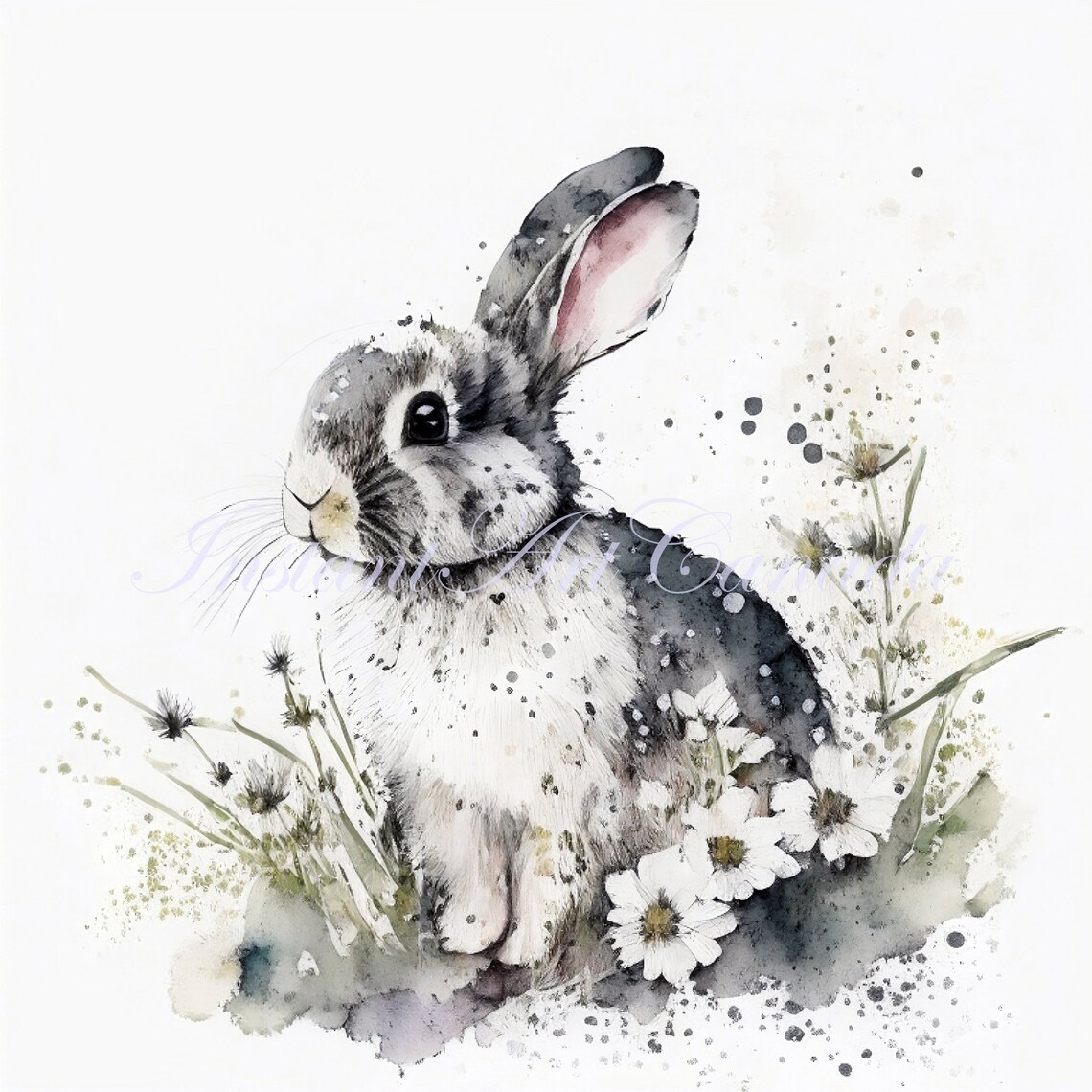 Cute Bunny Clipart Set 1 5 Pack High Quality Jpgs Instant Digital ...