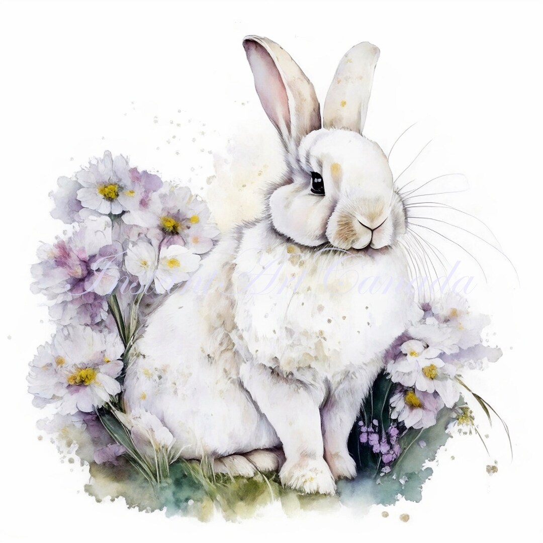 Cute Bunny Clipart Set 1 5 Pack High Quality Jpgs Instant Digital ...