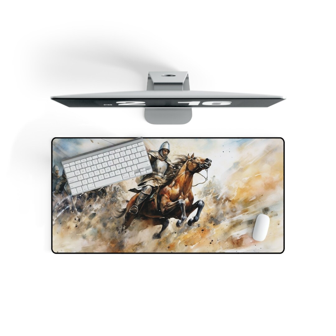 Knight Charging the Battlefield Desk Mat & Mouse Pad - Etsy