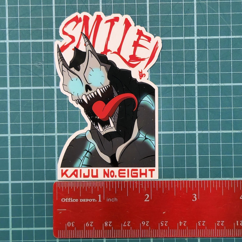 Kafka Hibino Smile! Vinyl Sticker: Anime Fanart Decal Kaiju 8 - Etsy
