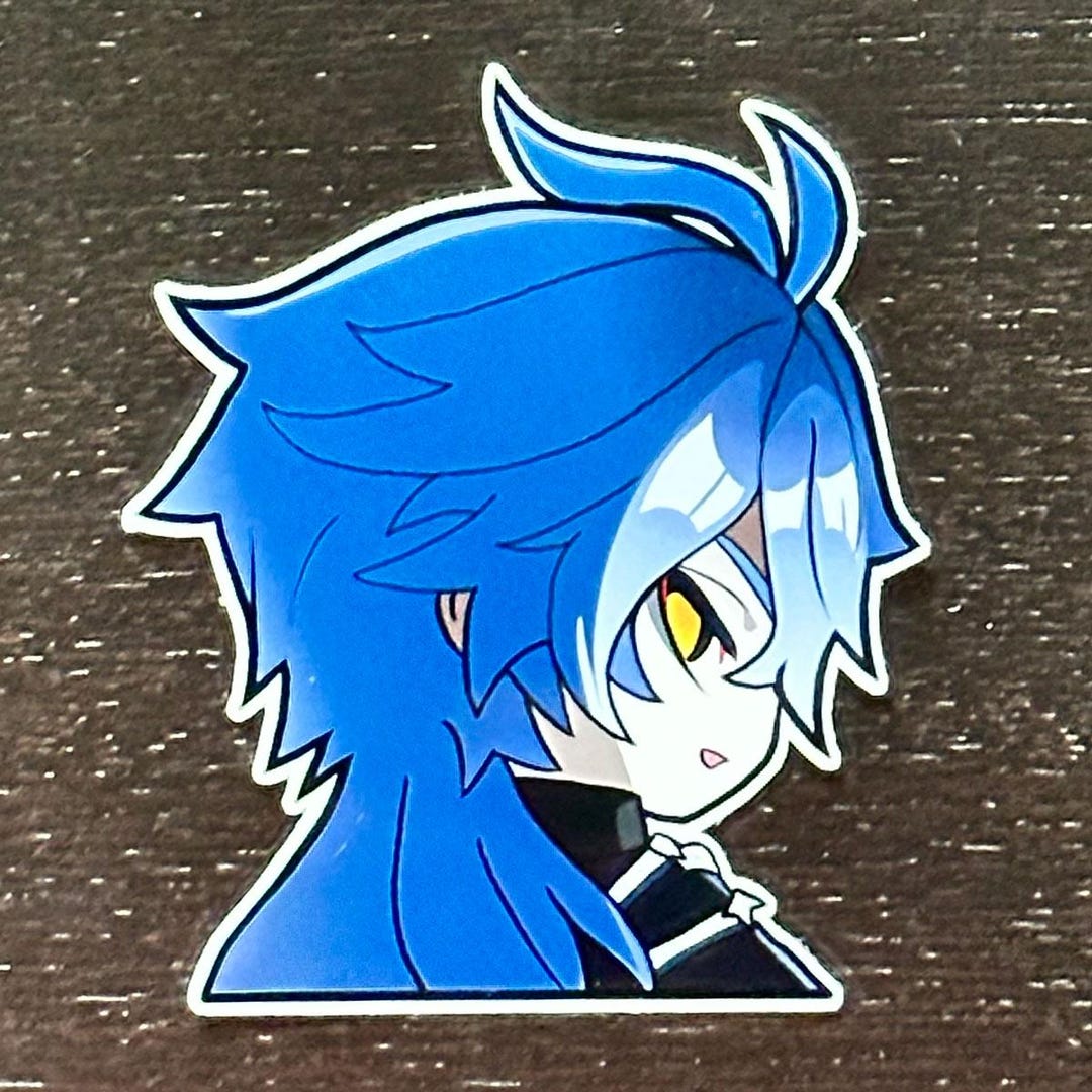 Genshin Impact Flins Sticker + Pin Button - Chibi Fan Art - Etsy UK