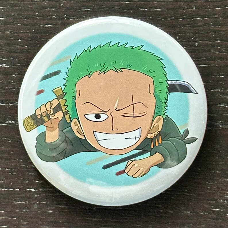 Monkey D. Luffy / Zoro Roronoa Fan Art Pin Buttons - Etsy