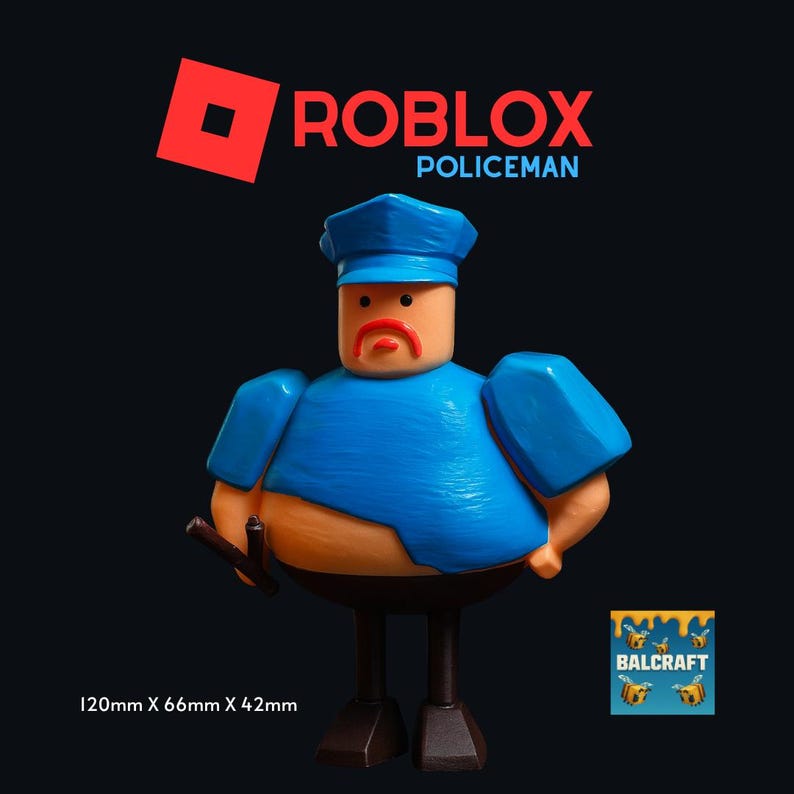 ROBLOX Figure 3D Printed Police Policeman Chracter - Etsy
