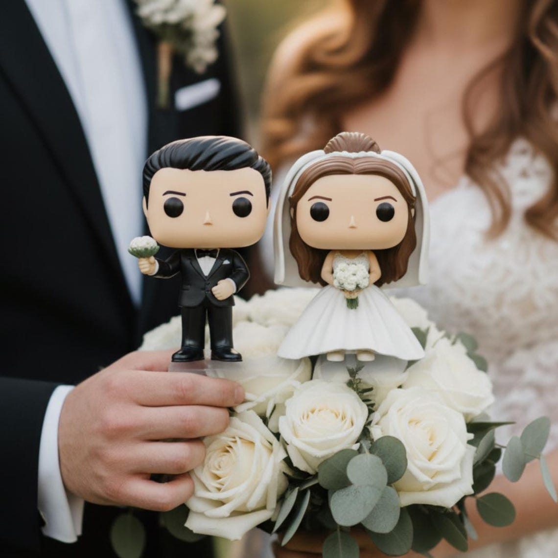 Personalized Wedding Pop Figurine Action Figure , Newlywed Couple ...