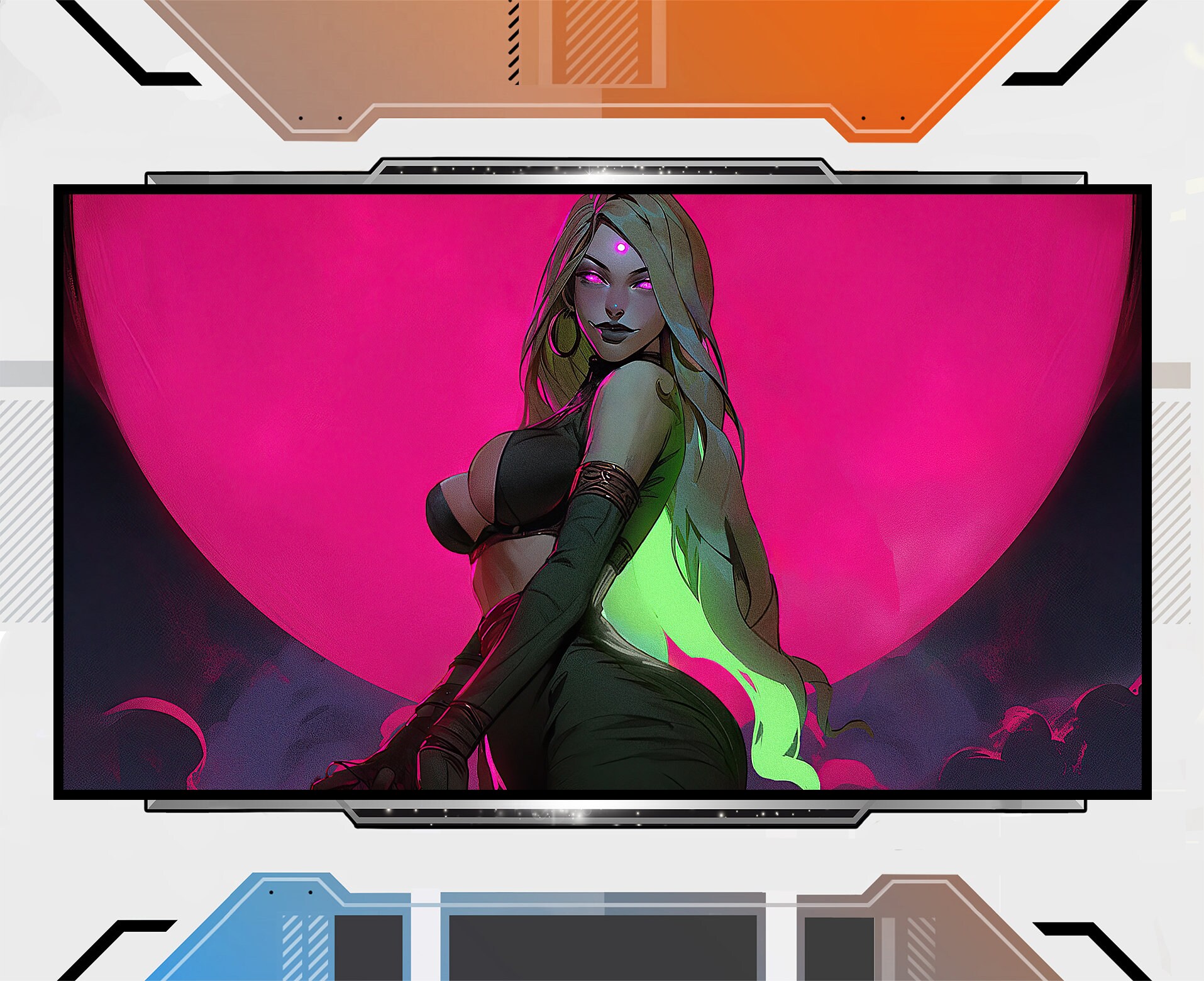 Anime Fantasy Dark Elf Female Character Adult Wall Art Sexy Beautiful Blonde Elf Waifu Scifi