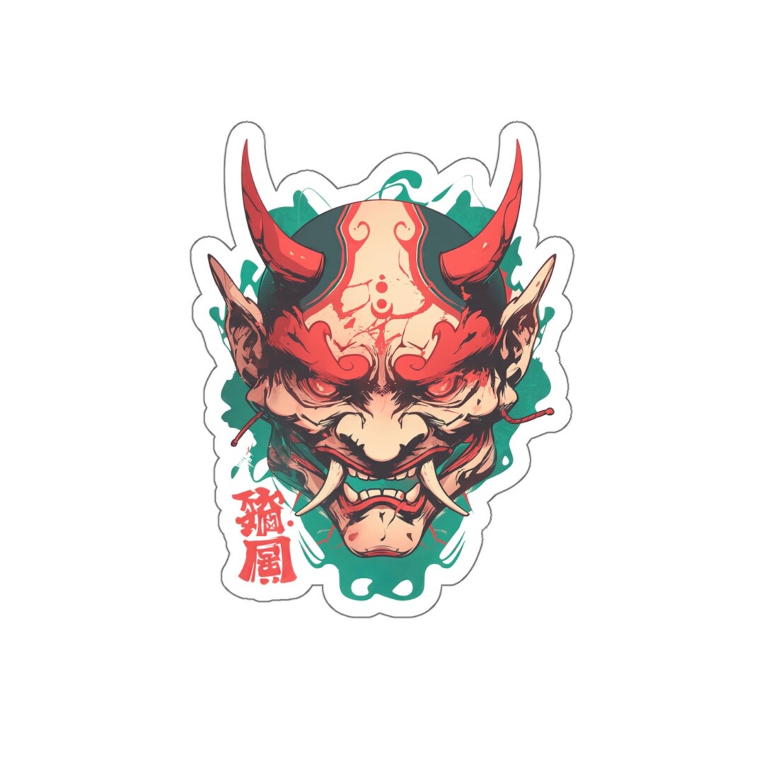 Hannya Mask Sticker Oni Mask Sticker Japanese Culture Sticker Otaku ...