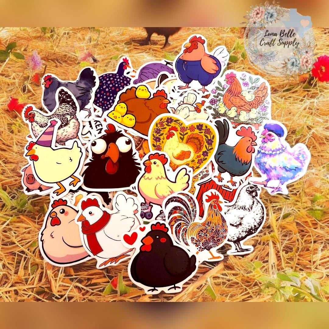 50 Pcs Chicken Rooster Lovers Stickers - Etsy