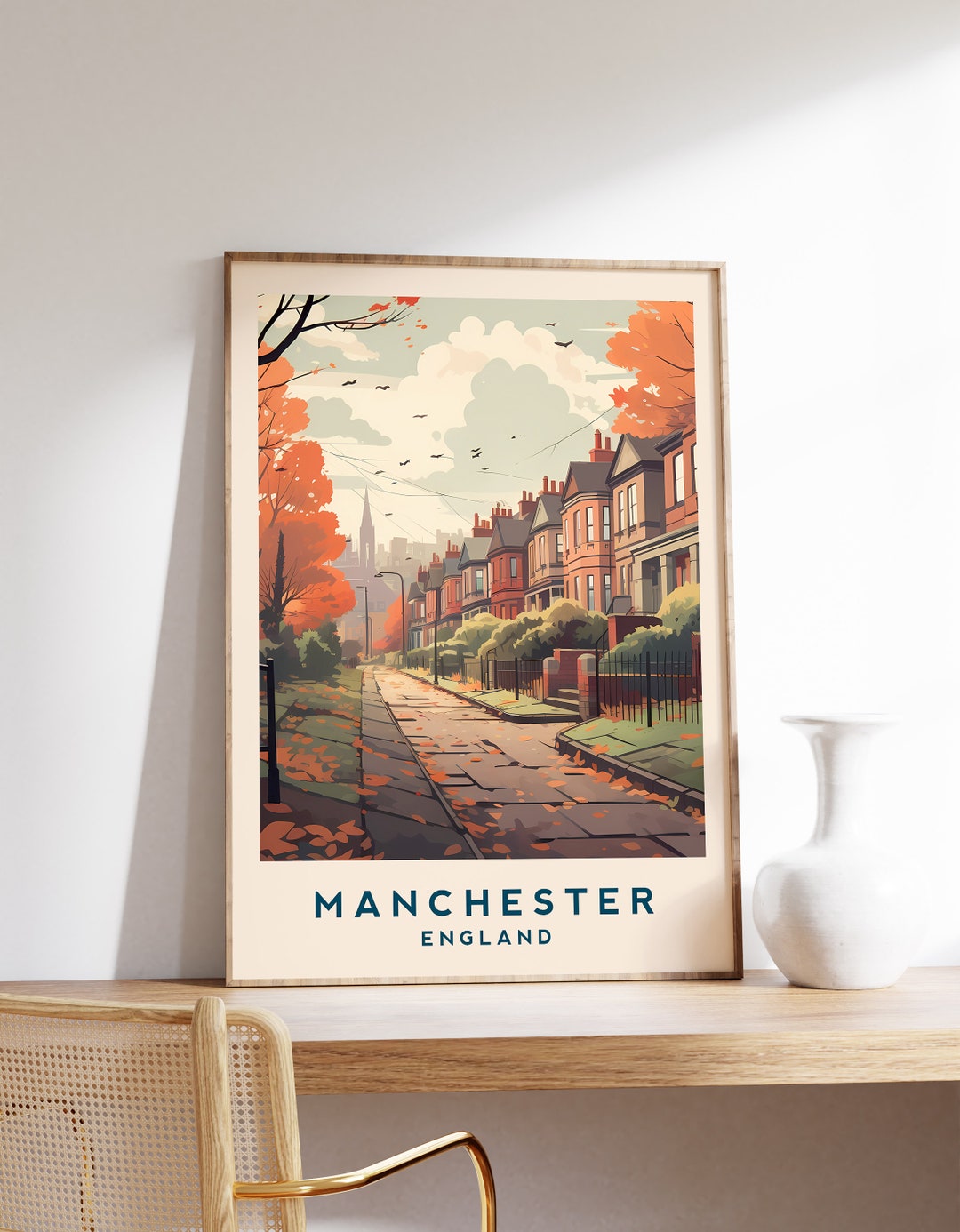 Manchester Travel Poster England Travel Decor England - Etsy