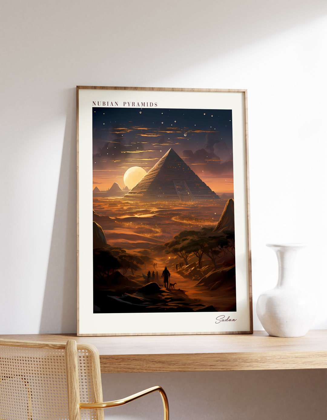Nubian Pyramids Travel Poster | Sudan Travel Decor | Sudan Poster ...