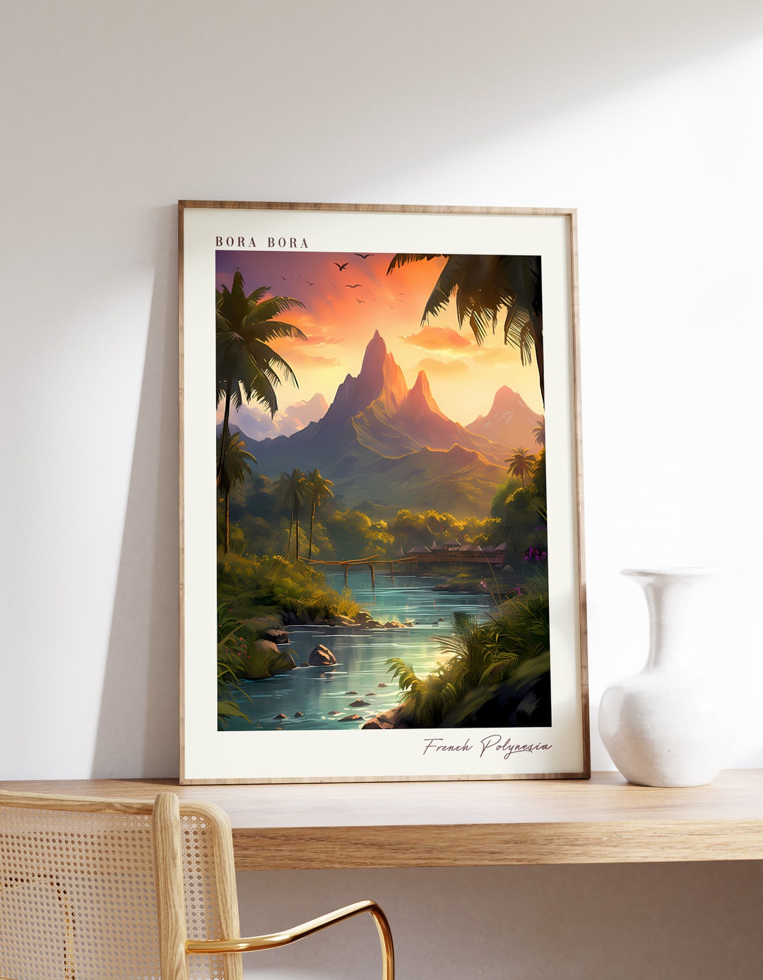 Bora Bora Travel Poster | French Polynesia Travel Decor | French ...
