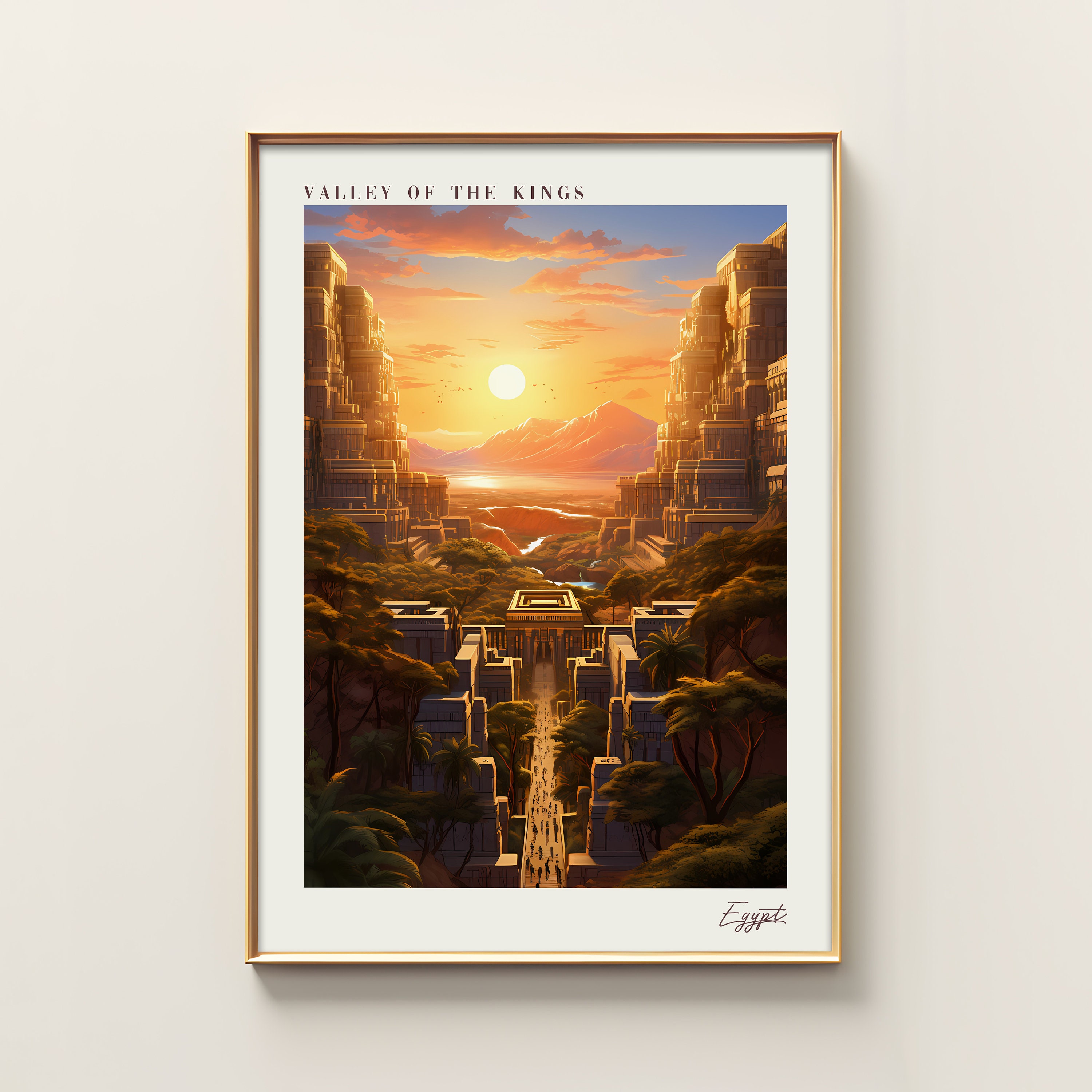 Valley of the Kings Travel Poster Egypt Travel Decor Egypt Poster ...