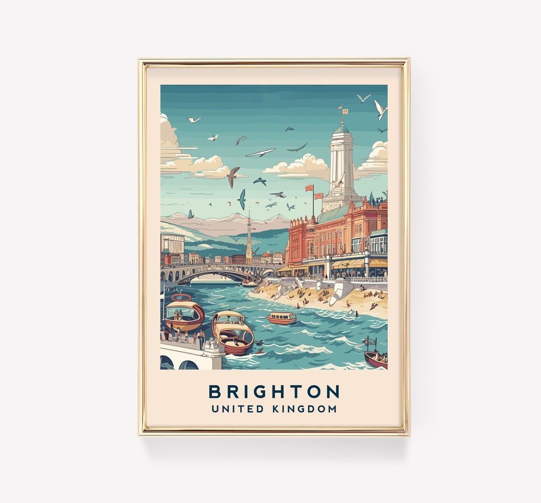 Brighton Travel Poster | England Travel Decor | England Artwork ...