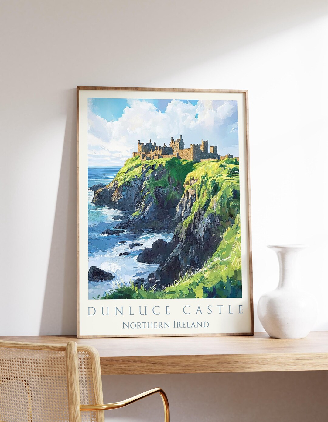 Dunluce Castle Travel Poster | Dunluce Castle Travel Decor | Northern ...