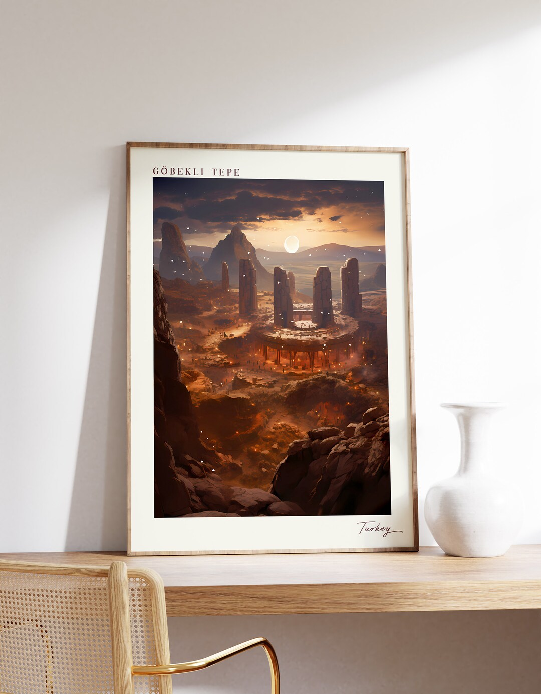 Göbekli Tepe Travel Poster | Turkey Travel Decor | Turkey Poster ...