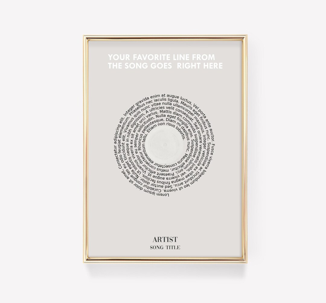 Custom Lyric Print | Custom Vinyl Print | Song Wall Art | Lyric Poster ...