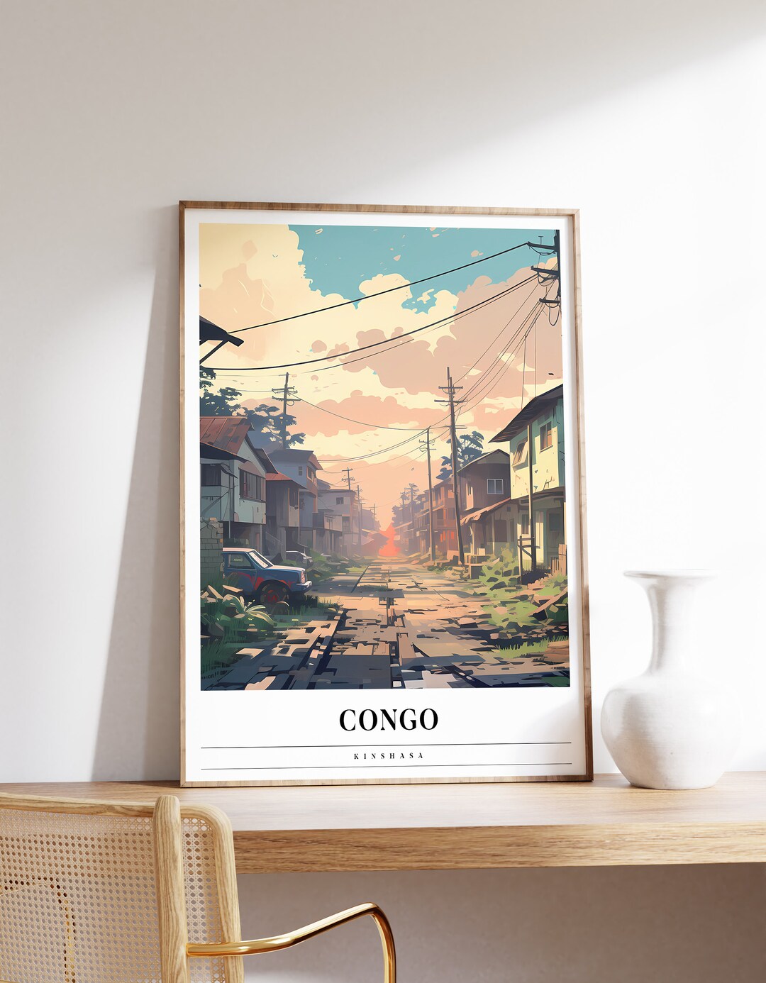 Kinshasa Travel Poster | Congo Travel Print | Congo Print | Kinshasa ...