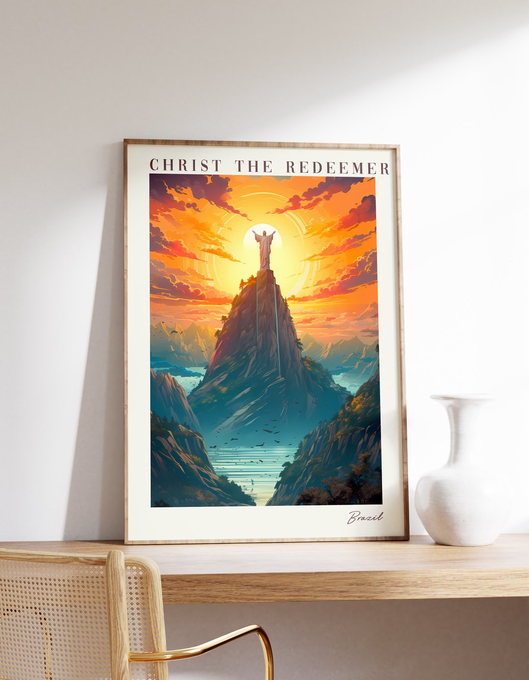 Christ the Redeemer Travel Poster | Brazil Travel Decor | Brazil Poster ...