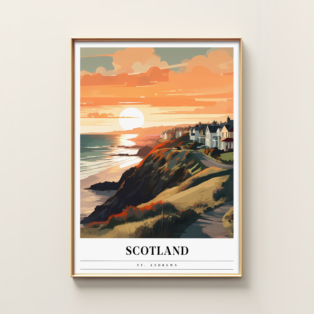 St. Andrews Travel Poster | Scotland Travel Print | Scotland Print | St ...