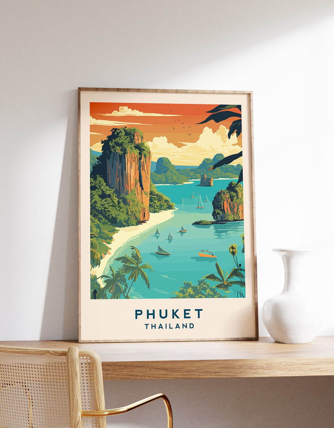 Phuket Travel Poster | Thailand Travel Decor | Thailand Artwork ...