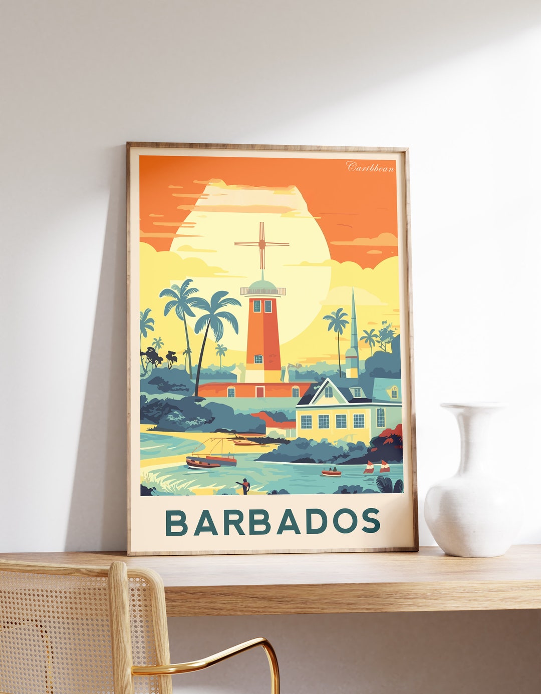 Barbados Travel Poster | Caribbean Travel Decor | Caribbean Artwork ...