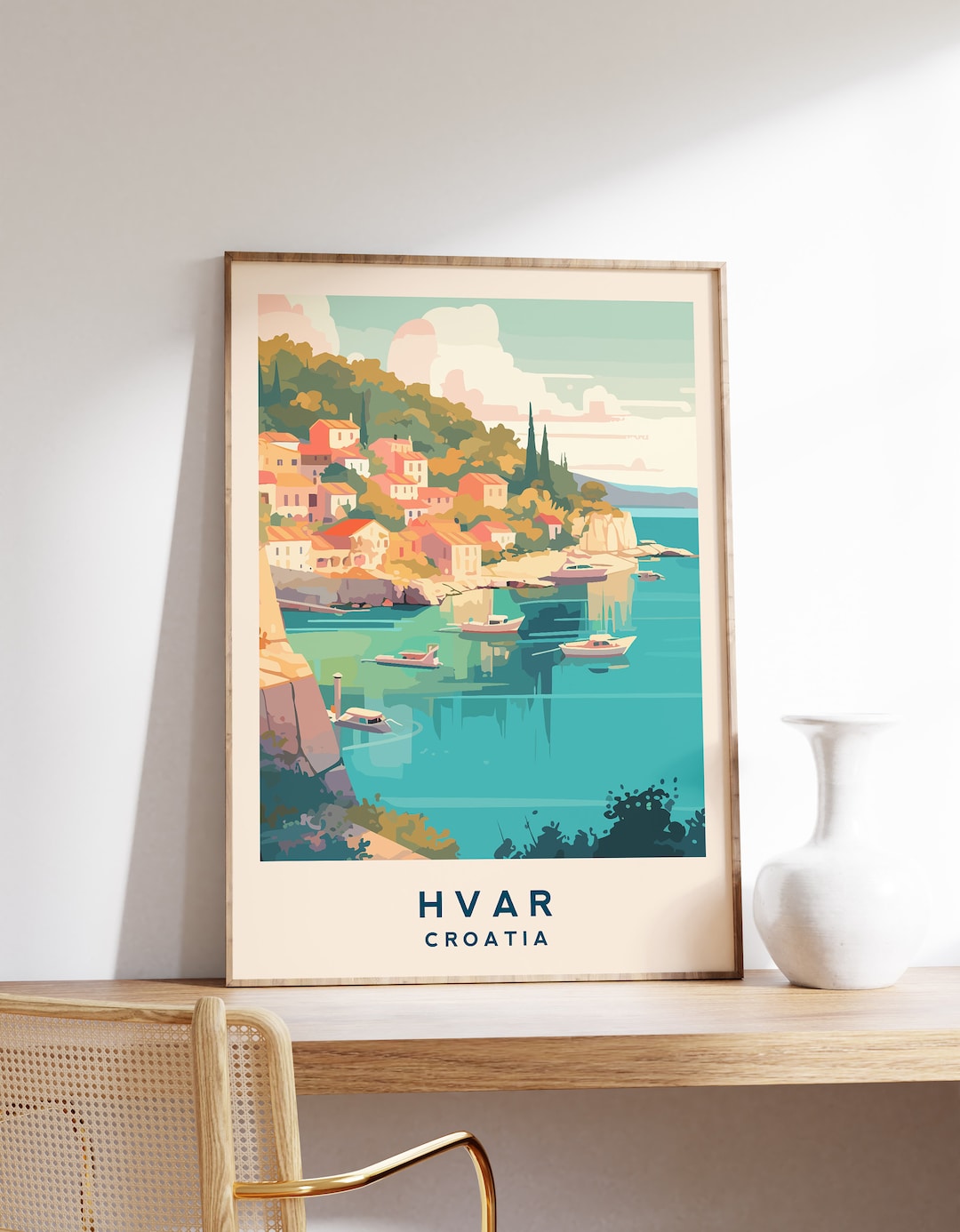 Hvar Travel Poster | Croatia Travel Decor | Croatia Artwork | Croatia ...