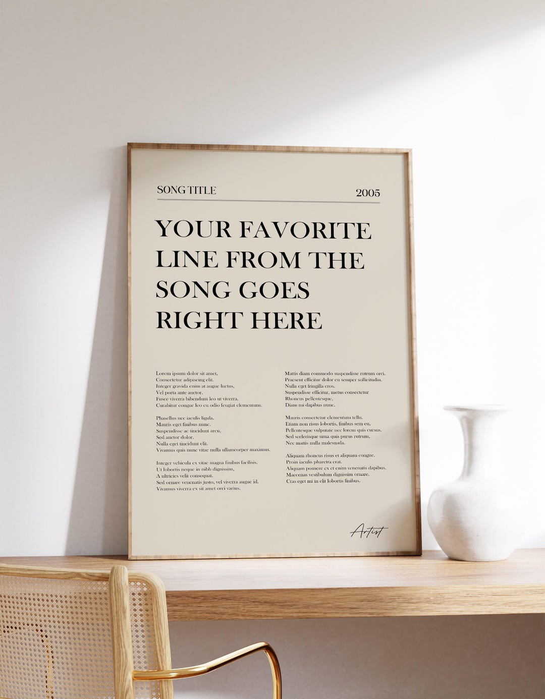 Lyric Poster | Lyric Wall Art | Music Poster | Custom Song Lyric Print ...