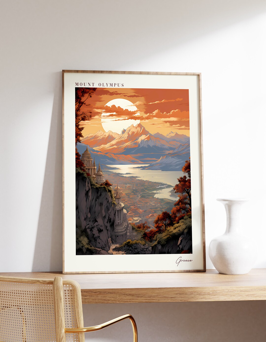 Mount Olympus Travel Poster | Greece Travel Decor | Greece Poster ...