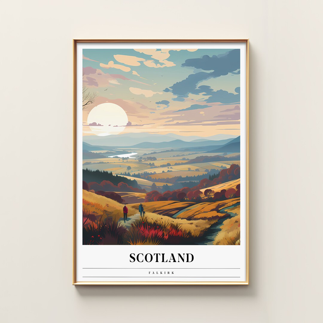 Falkirk Travel Poster | Scotland Travel Print | Scotland Print ...