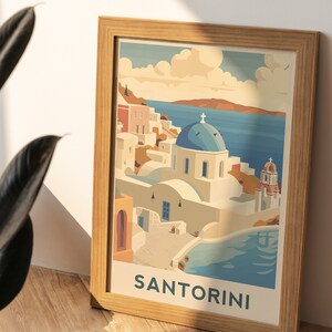 Santorini Travel Print | Greece Travel Poster | Greece Gift | Greece ...