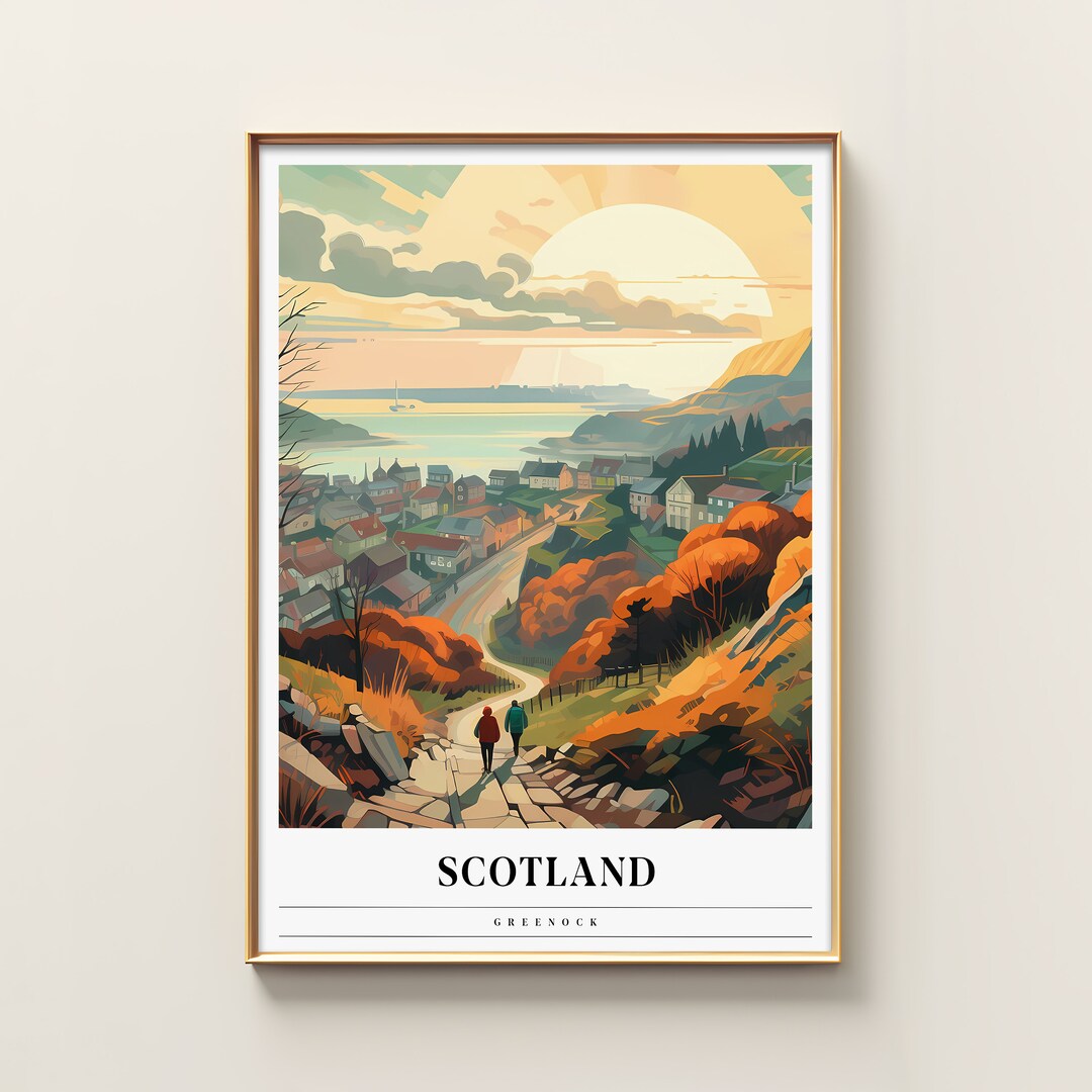 Greenock Travel Poster | Scotland Travel Print | Scotland Print ...