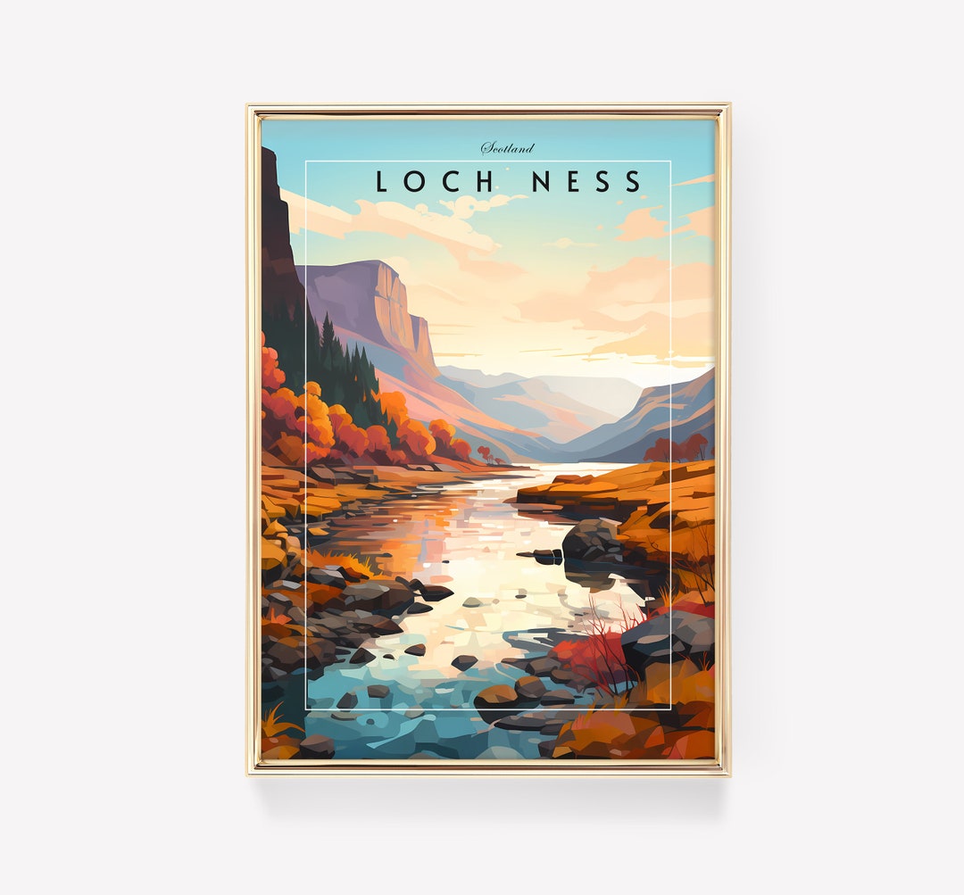 Loch Ness Travel Poster | Scotland Travel Decor | Scotland Poster ...
