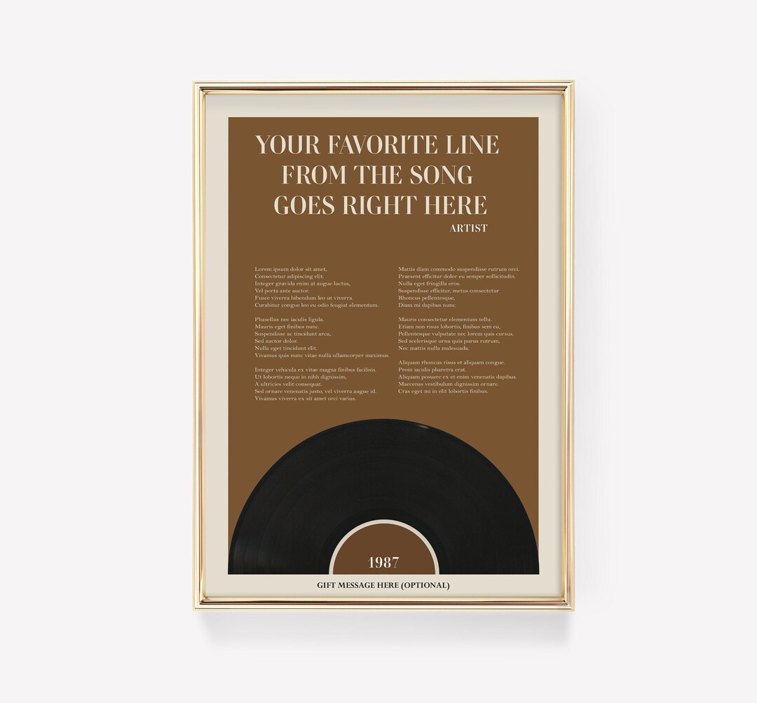 Custom Lyric Print | Custom Vinyl Print | Song Wall Art | Lyric Poster ...