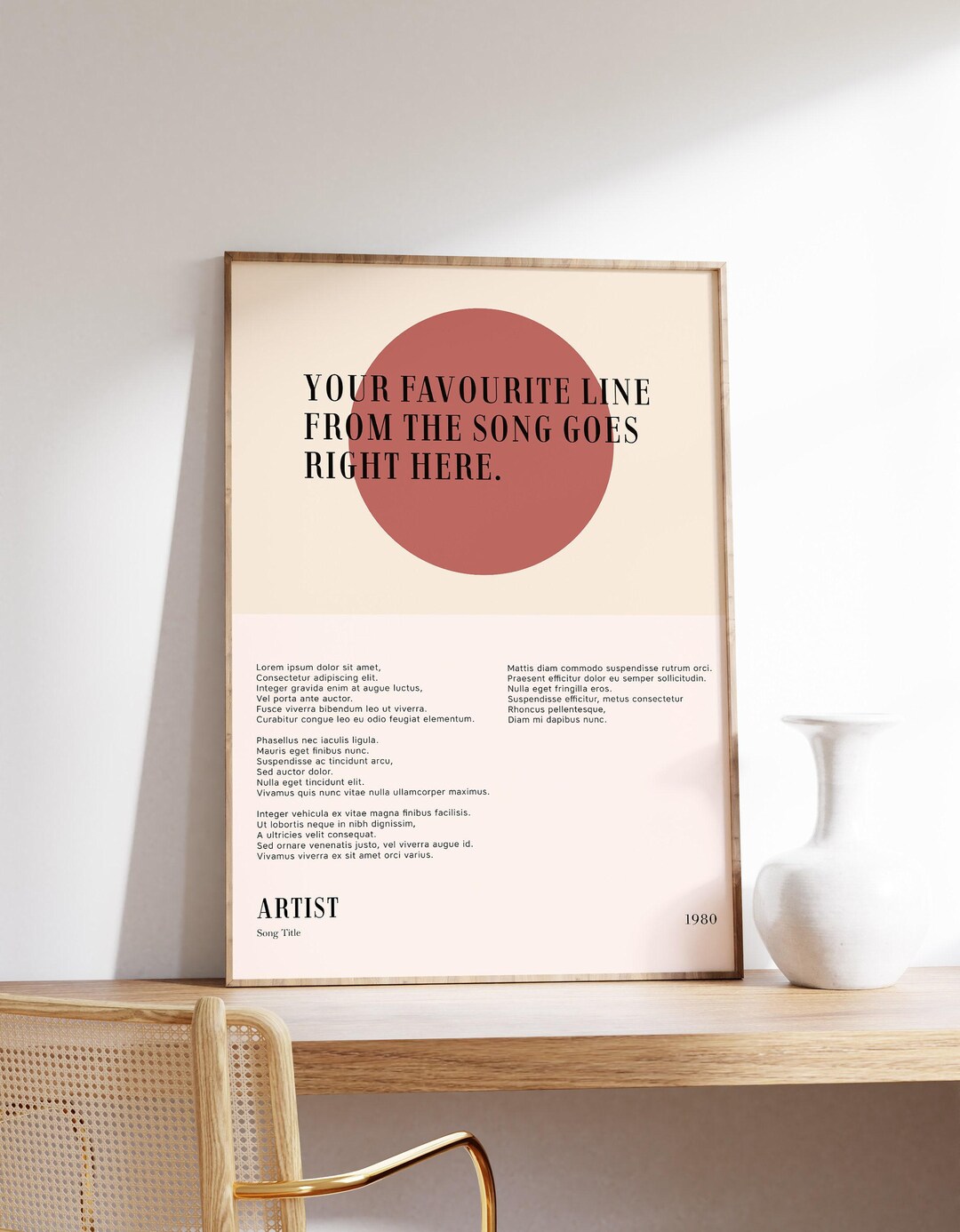 Custom Lyric Poster | Custom Quote Print | Quote Wall Art | Music ...